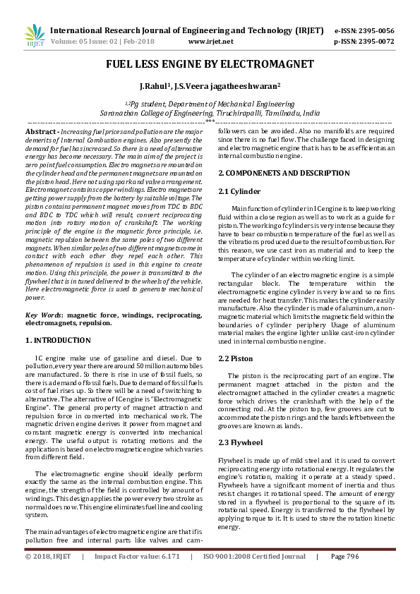 (PDF) FUEL LESS ENGINE BY ELECTROMAGNET