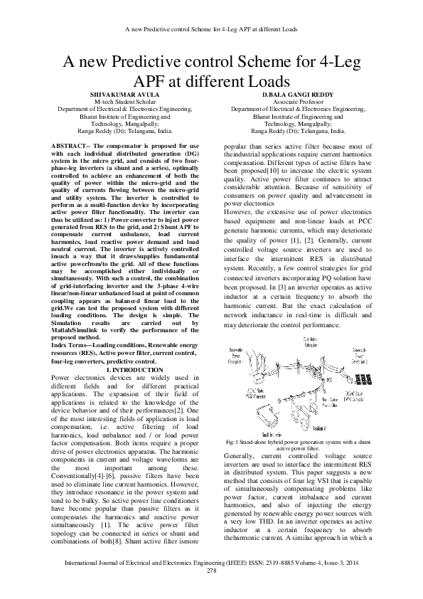 (PDF) A new Predictive control Scheme for 4-Leg APF at different Loads ...