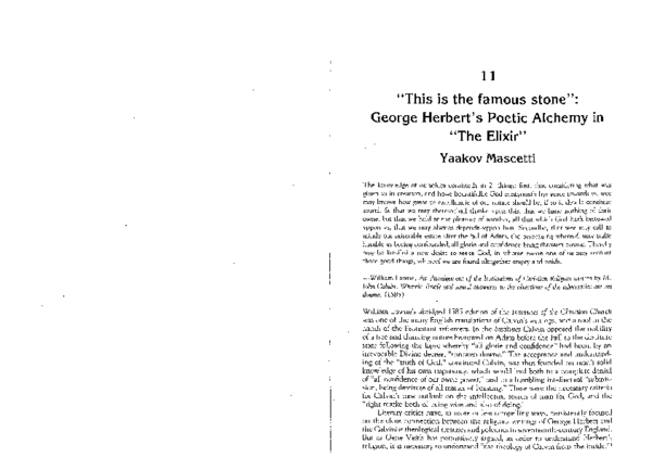 (PDF) "This is the famous stone": George Herbert's Poetic Alchemy in ...