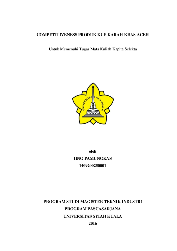 (PDF) COMPETITIVENESS PRODUK KUE KARAH KHAS ACEH