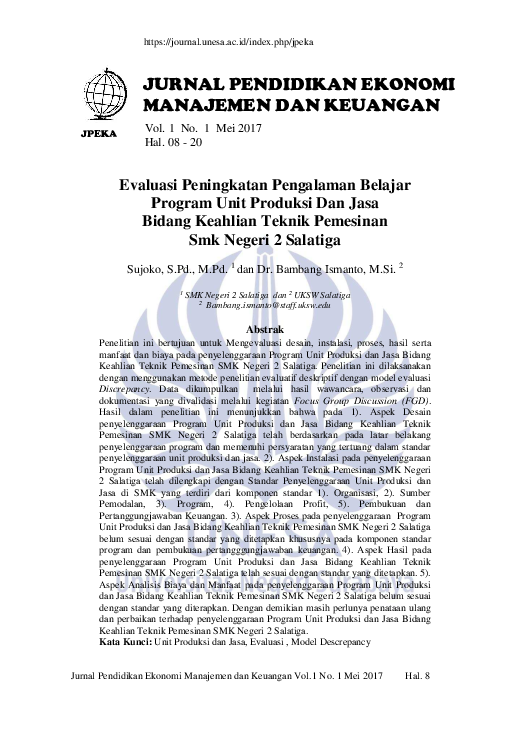 (PDF) Evaluasi Peningkatan Pengalaman Belajar Program Unit Produksi Dan Jasa Bidang Keahlian ...
