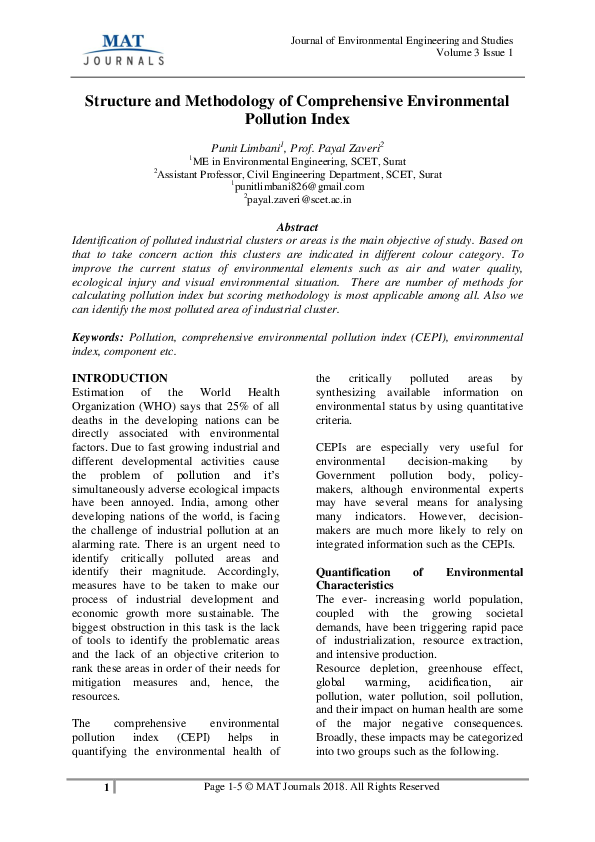 (PDF) Structure and Methodology of Comprehensive Environmental ...