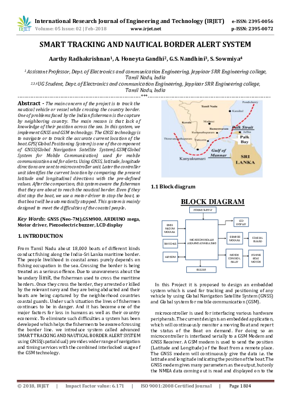 (PDF) SMART TRACKING AND NAUTICAL BORDER ALERT SYSTEM | IRJET Journal ...