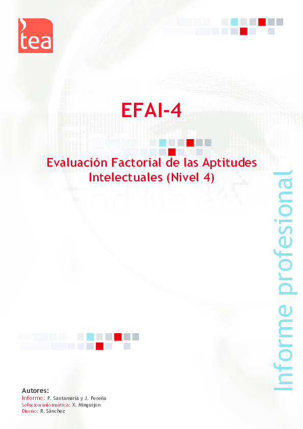 (PDF) EFAI-4 Evaluación Factorial de las Aptitudes Intelectuales (Nivel 4
