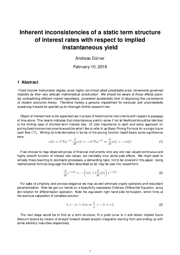 (PDF) Inherent inconsistencies of a static term structure of interest ...