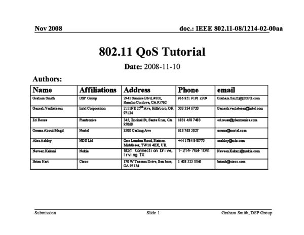 (PDF) 802.11 QoS Tutorial