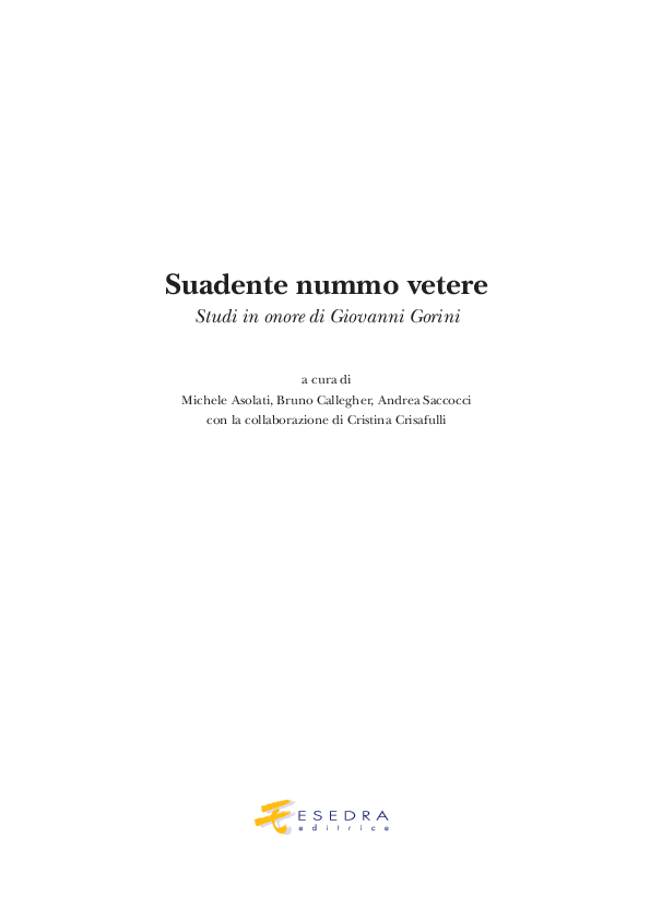(PDF) Suadente nummo vetere Studi in onore di Giovanni Gorini a cura di