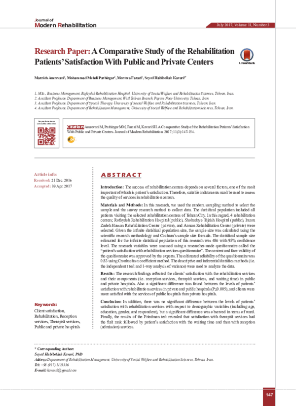 (PDF) Research Paper: A Comparative Study of the Rehabilitation ...