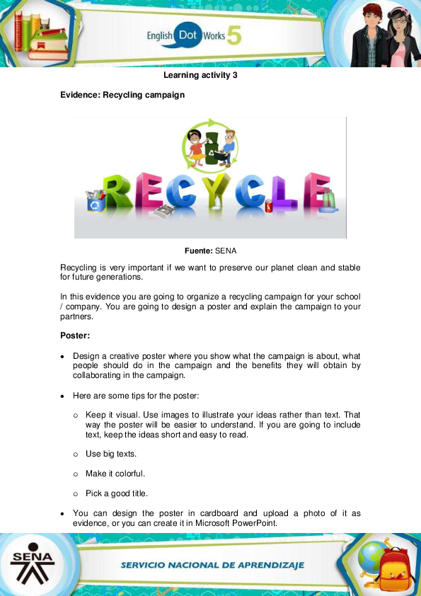 (PDF) Learning activity 3 Evidence: Recycling campaign