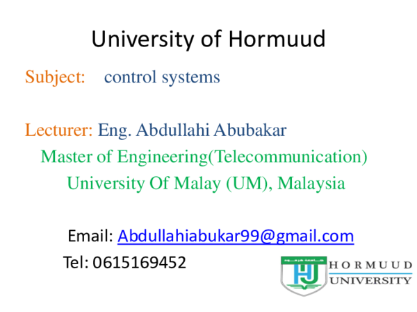 Ppt Lecture Control System