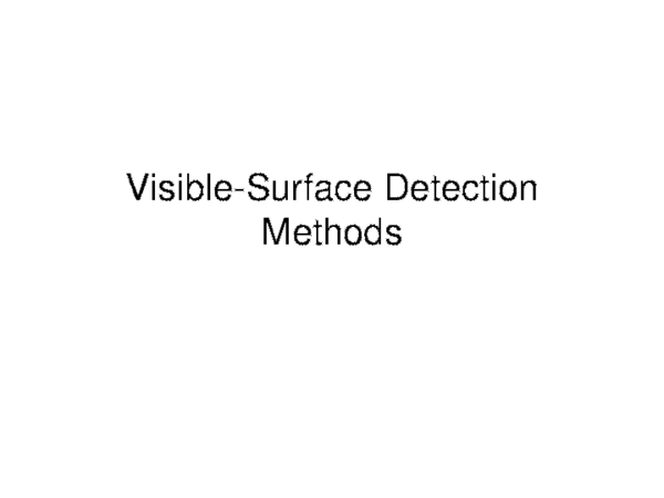 Pdf Visible Surface Detection Methods