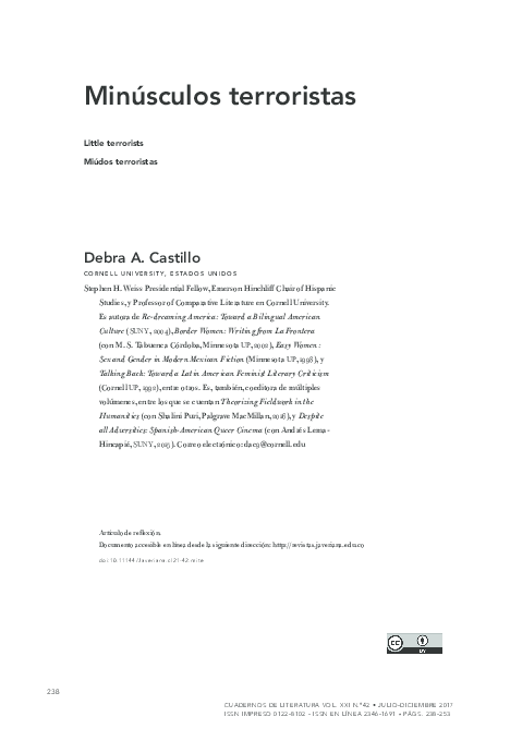 (PDF) Debra A. Castillo, "Minúsculos terroristas"