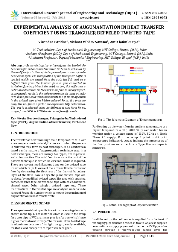(PDF) Performance evaluation of heat transfer enhancement for internal ...