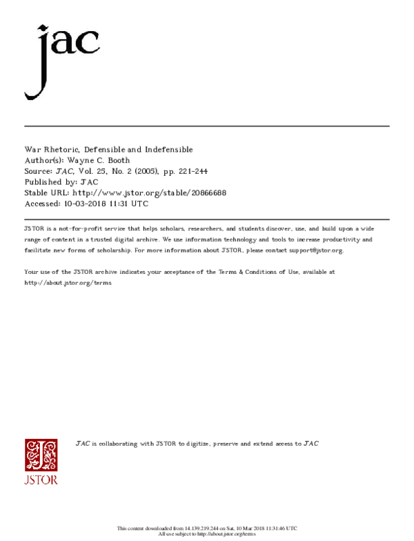(PDF) War rhetoric
