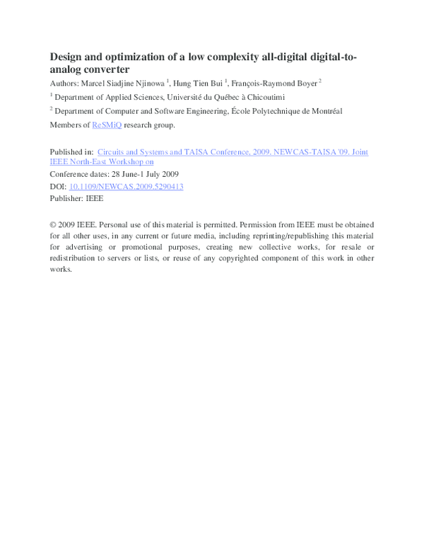 (PDF) Design and optimization of a low complexity all-digital digital-to- analog converter ...