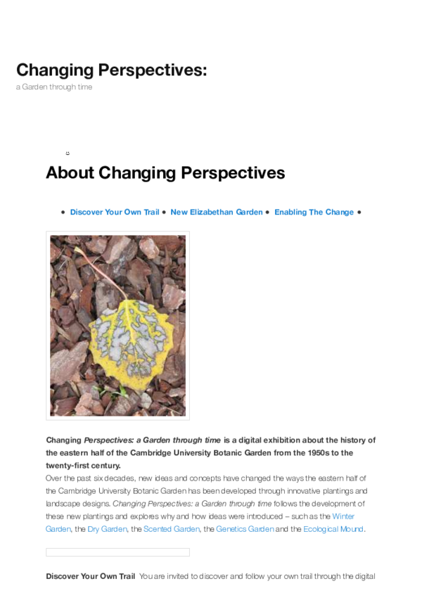 (PDF) Changing Perspectives: a Garden through time