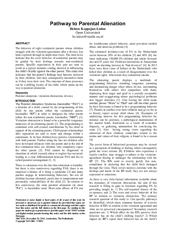 (PDF) Pathway to Parental Alienation