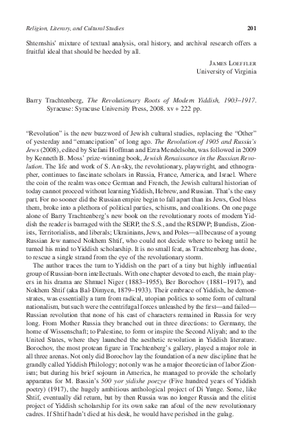 (PDF) David G. Roskies, “Review of ‘The Revolutionary Roots of Modern ...