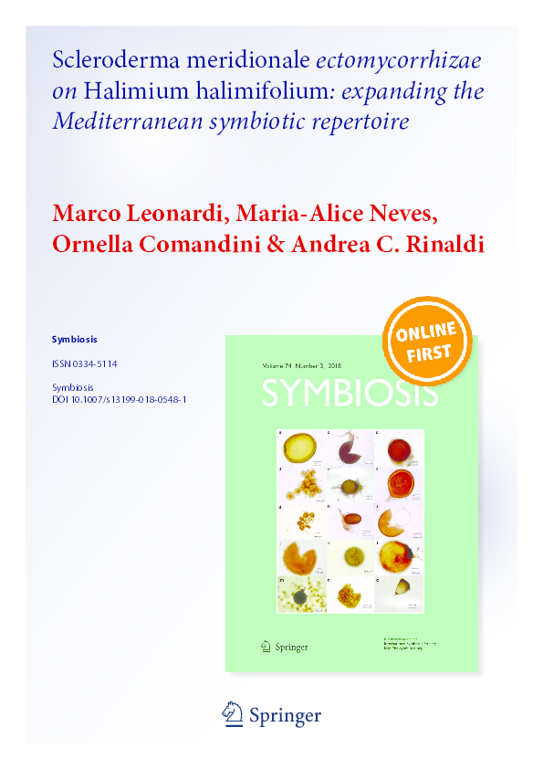 (PDF) Scleroderma meridionale ectomycorrhizae on Halimium halimifolium ...