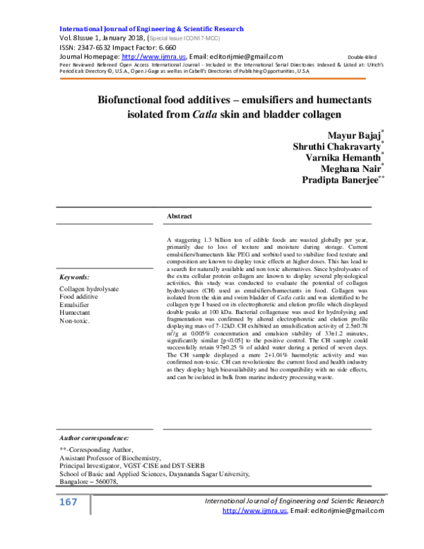 (PDF) Biofunctional food additives – emulsifiers and humectants ...