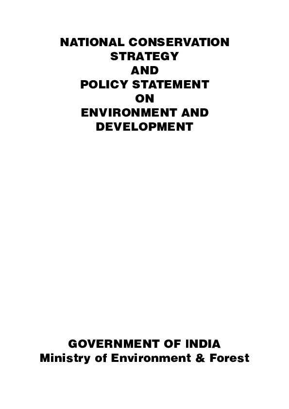 (DOC) NATIONAL CONSERVATION STRATEGY AND POLICY STATEMENT ON ...