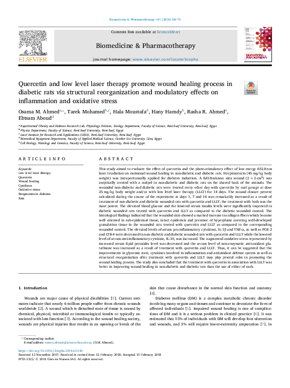 (PDF) Quercetin and low level laser therapy promote wound healing ...