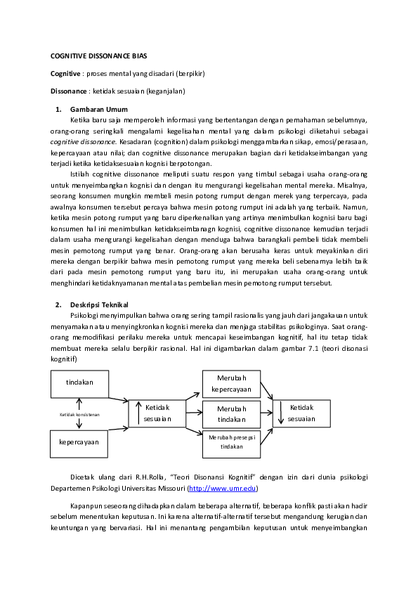 (DOC) COGNITIVE DISSONANCE BIAS