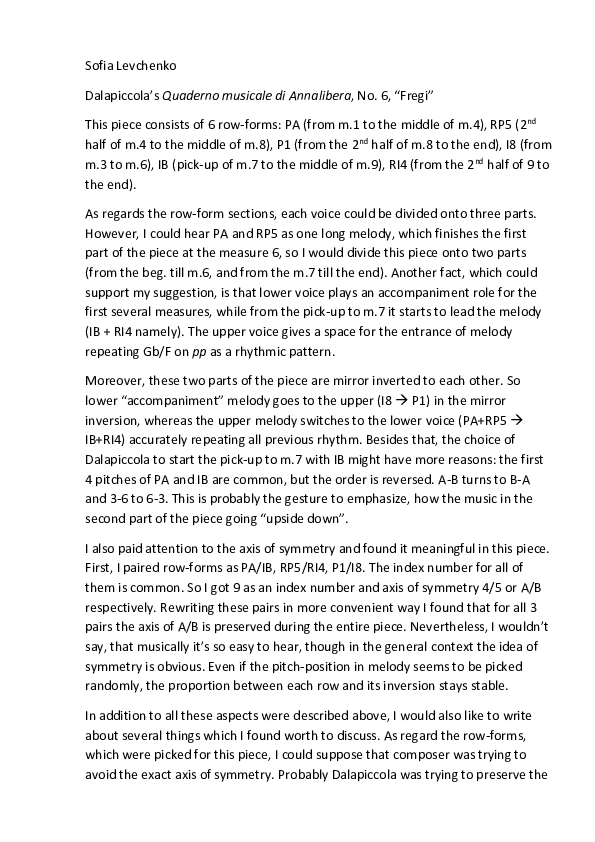 (DOC) Dalapiccola’s Quaderno musicale di Annalibera, | Sofia Levchenko ...