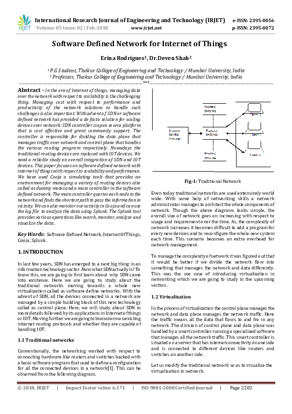 (PDF) Software Defined Network for Internet of Things