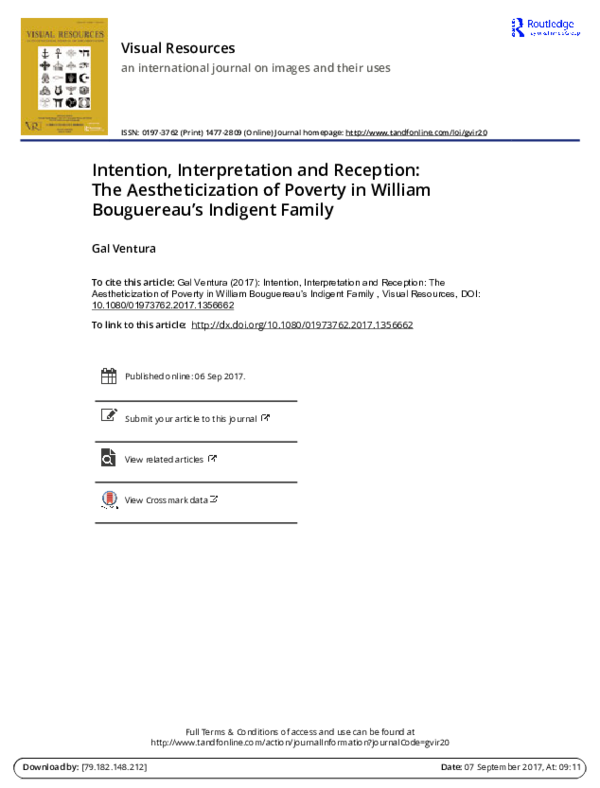 (PDF) Gal Ventura, 2017, "Intention, Interpretation and Reception: The ...