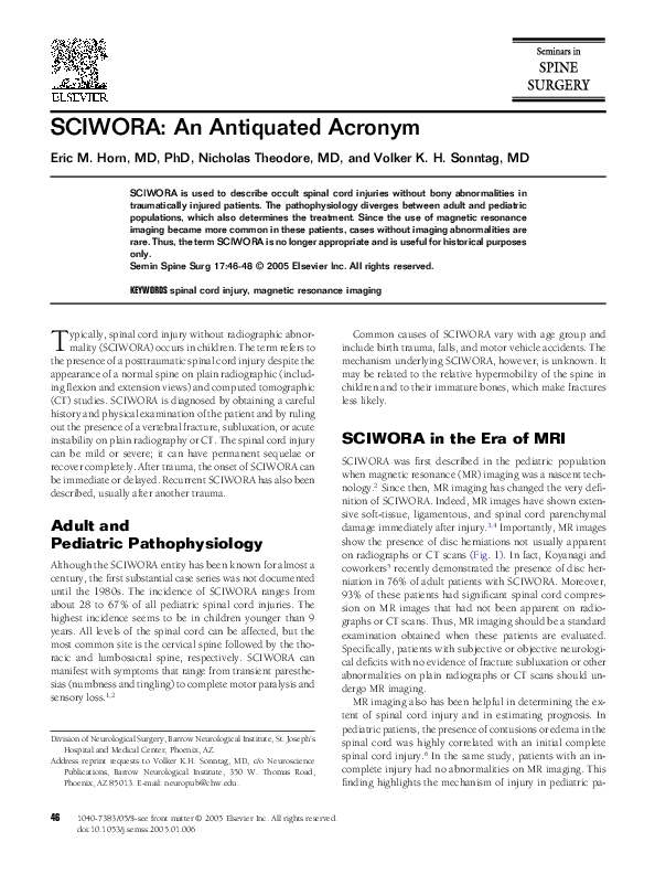 (PDF) SCIWORA: An antiquated acronym