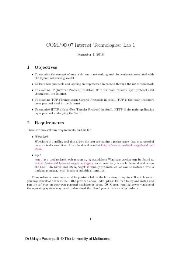 (PDF) COMP90007 Internet Technologies: Lab 1