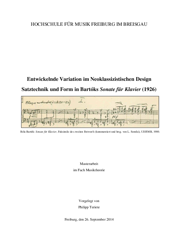 (PDF) Developing Variation in a Neoclassical Design - 'Satztechnik' and ...