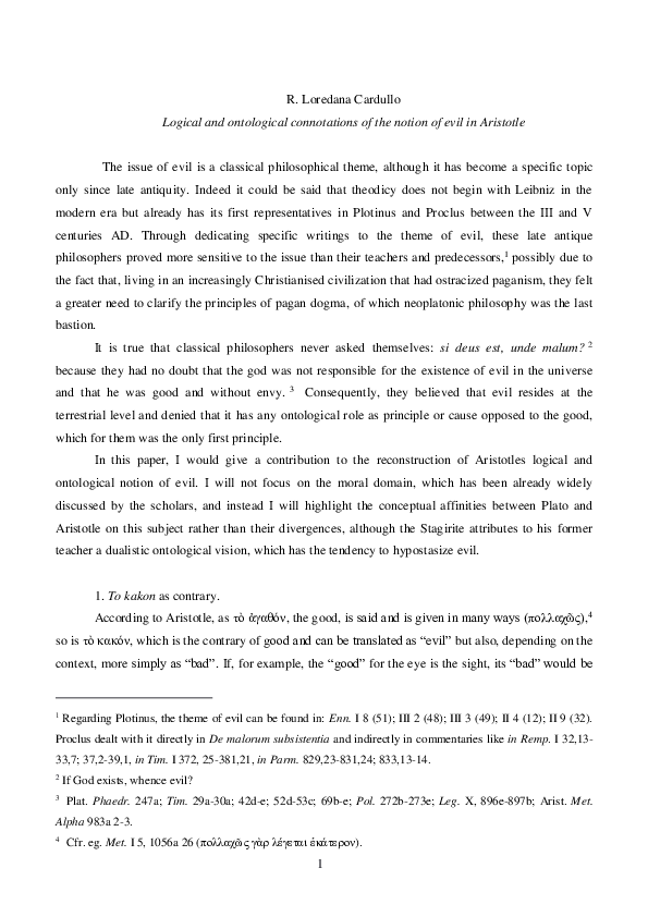 (PDF) Logical and Ontological Connotations of the Notion of Evil in ...