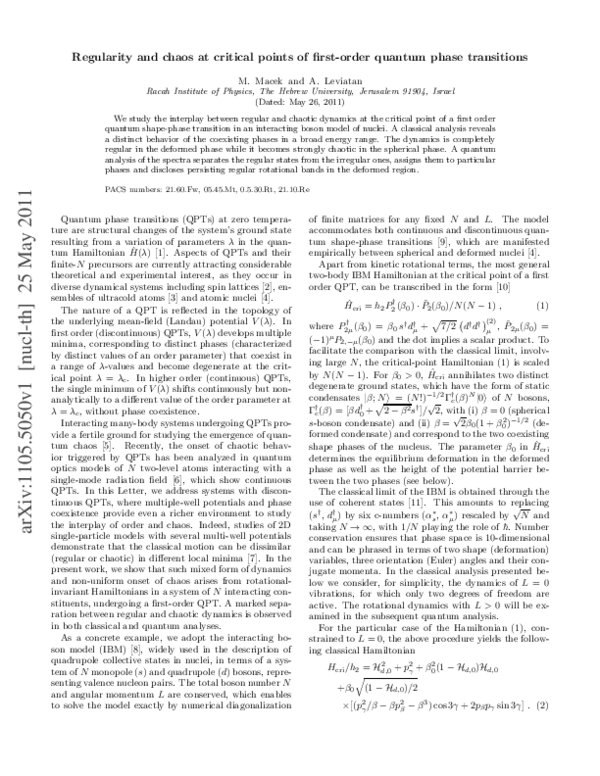 (PDF) Diagnosing first- and second-order phase transitions with probes of quantum chaos | Kazuki ...