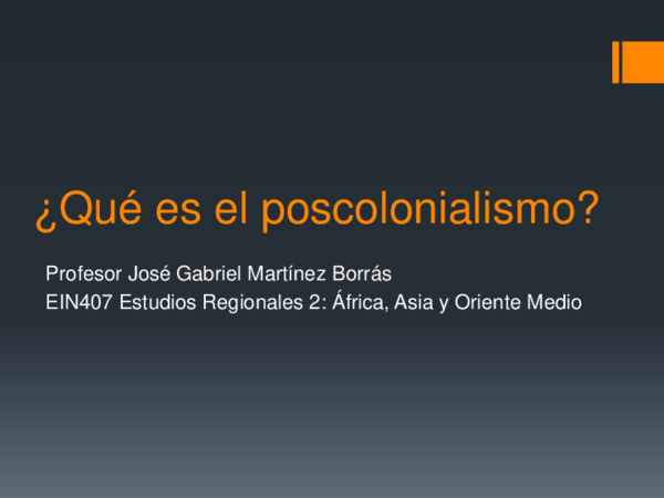 (PPT) ¿Qué es el poscolonialismo
