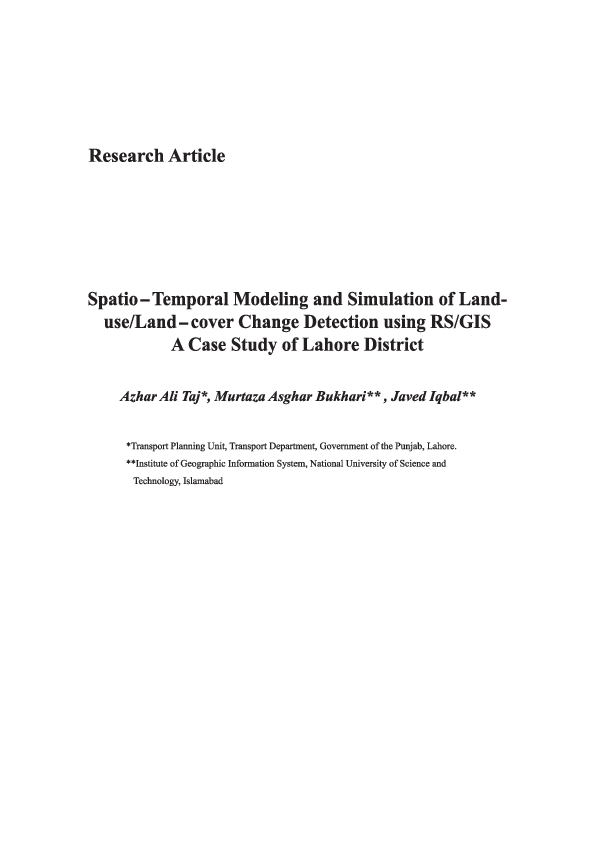 (PDF) Spatial Temporal Modeling and Simulation of Landuse - Land cover ...