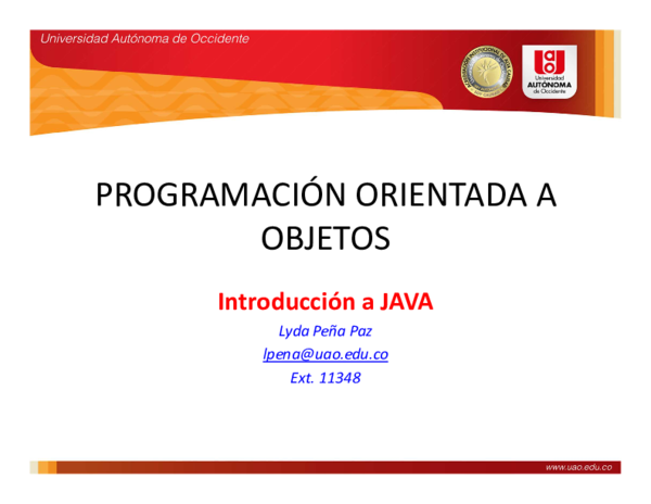 Pdf ProgramaciÓn Orientada A Objetos Introducción A Java