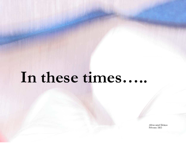 (PDF) In these times