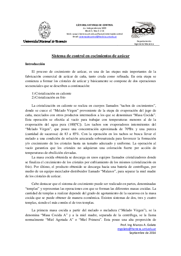 (PDF) AP11 Control de Cocimientos de azucar Ing Golato Sep 2014