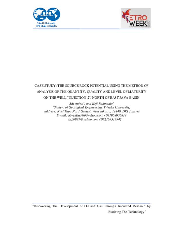 (DOC) CASE STUDY: THE SOURCE ROCK POTENTIAL USING THE METHOD OF ...