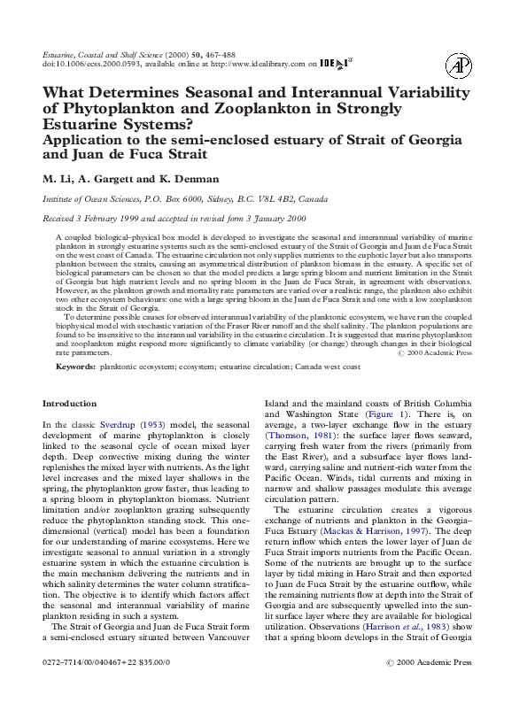 (PDF) What Determines Seasonal and Interannual Variability of ...