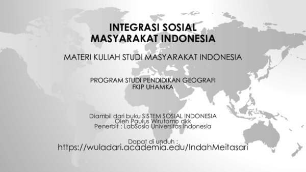 (PDF) INTEGRASI SOSIAL MASYARAKAT INDONESIA