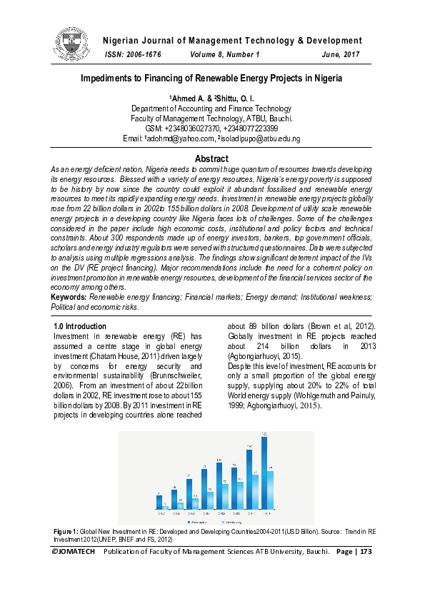 (PDF) Nigerian Journal of Management Technology & Development ...