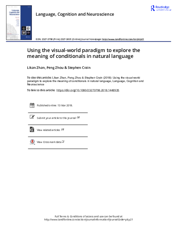 (PDF) Using the visual-world paradigm to explore the meaning of ...
