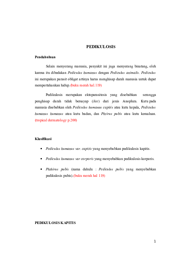 (PDF) PEDIKULOSIS Pendahuluan