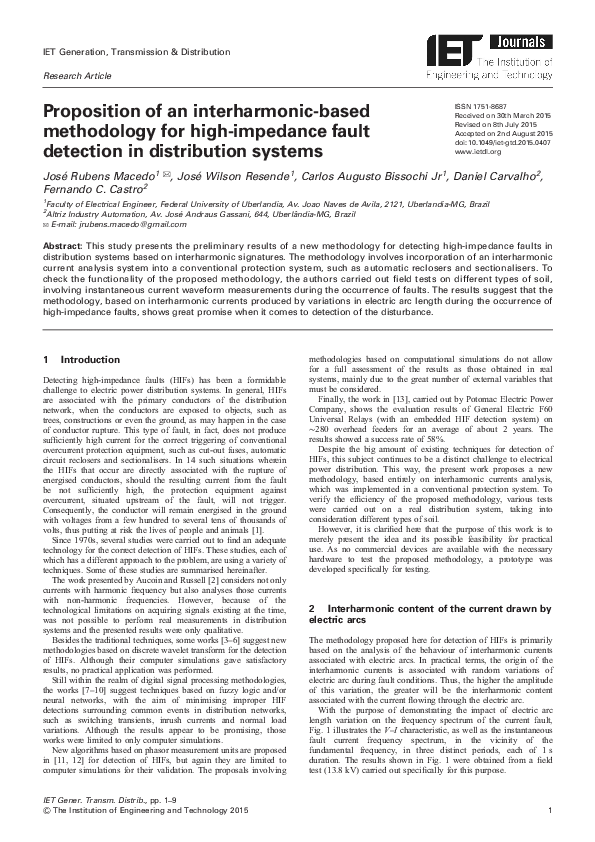 (PDF) Proposition of an interharmonic-based methodology for high-impedance fault detection in ...