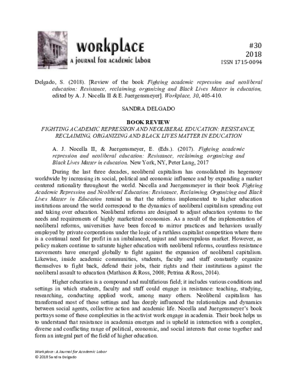 (PDF) Book Review. Fighting Academic Repression and Neoliberal ...