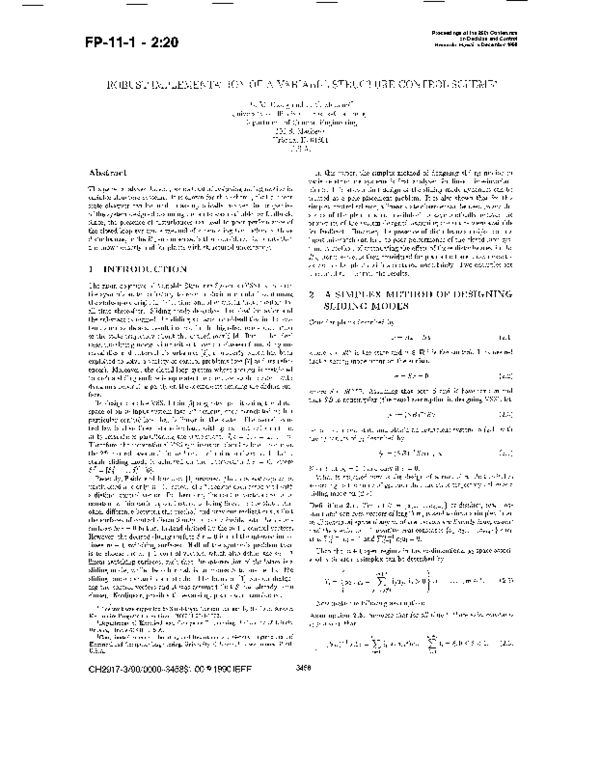 Pdf Robust Implementation Of A Variable Structure Control Scheme 7693