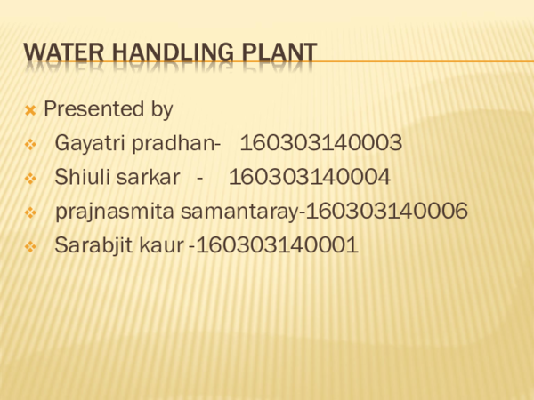 (PPT) Water handling plant4 5 | Gayatri Pradhan - Academia.edu